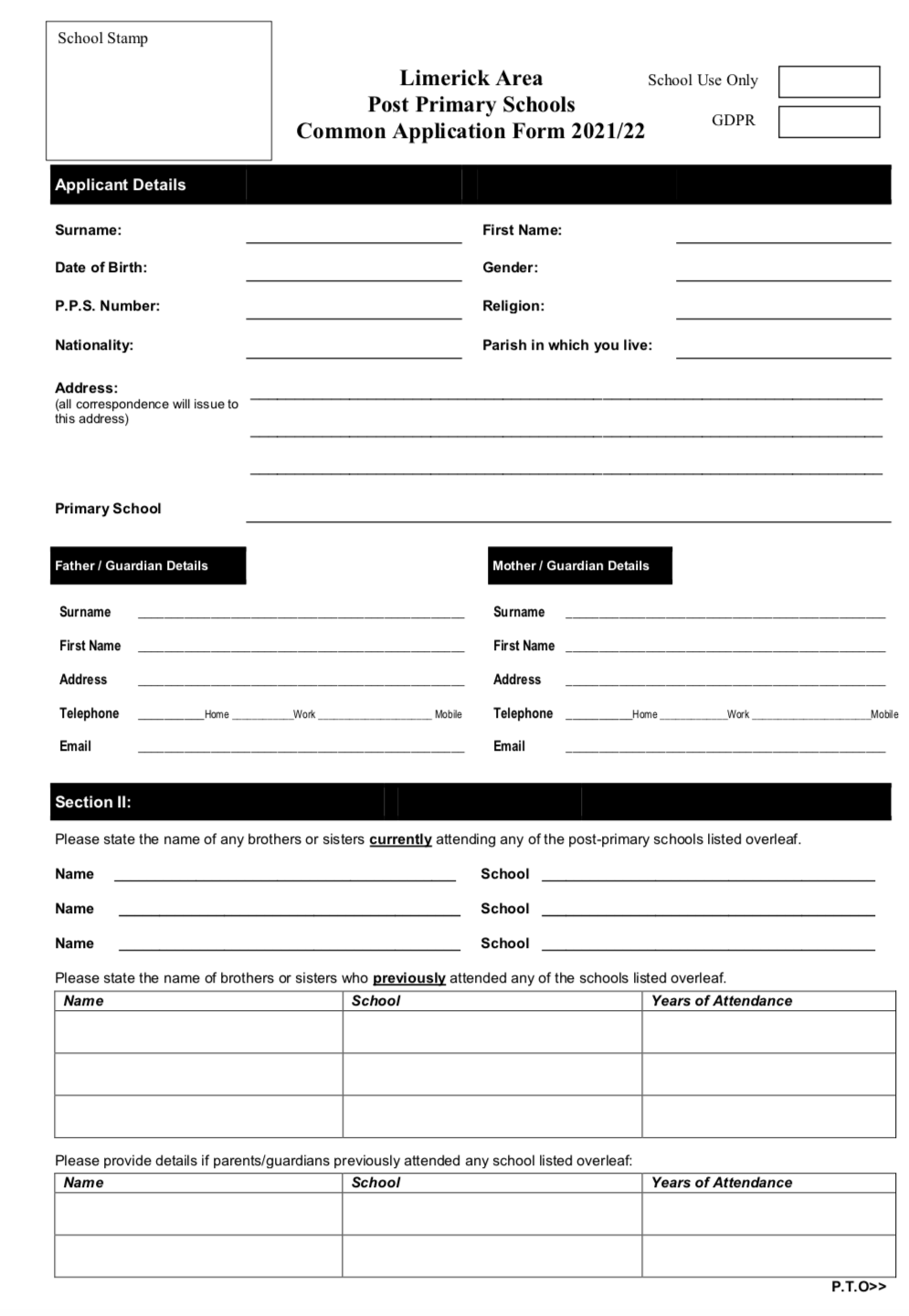 Colaiste Nano Nagle Admissions Process